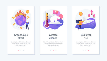 Global warming outcome app interface template Vector Image