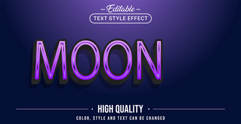 Editable text style effect - moon theme Royalty Free Vector