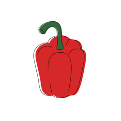 Red chili pepper line art Royalty Free Vector Image