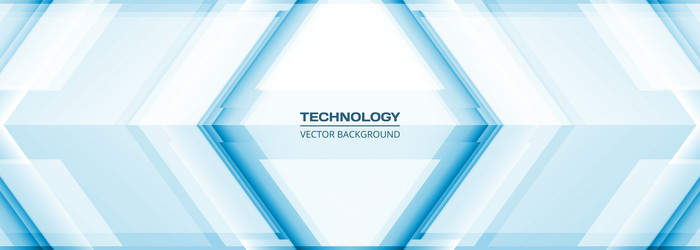 Tech 3d light blue wide abstract background Vector Image