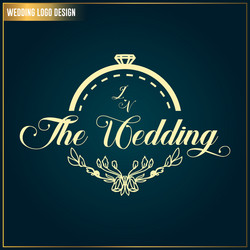 Wedding logo design template initials letter br Vector Image