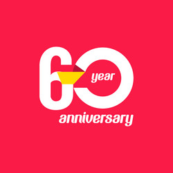 60 year anniversary template design Royalty Free Vector