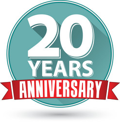 Twenty years emblem template anniversary Vector Image