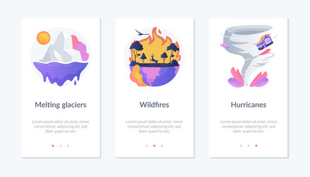 Global warming outcome app interface template Vector Image