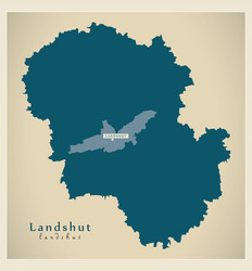 Landshut grey county map bavaria germany Vector Image