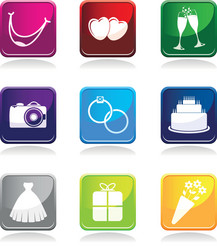 Set of wedding icons Royalty Free Vector Image