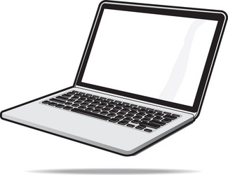 Open laptop front view flat Royalty Free Vector Image