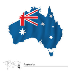 Australia flag and map Royalty Free Vector Image