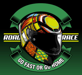 Motorcycle helmet and katana sword template Vector Image