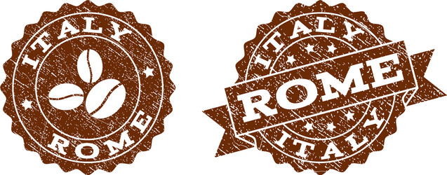 Italy rome stamp seals with grunge texture Vector Image