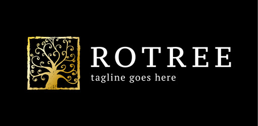 Royal tree logo abstract linear icon Royalty Free Vector