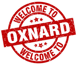 Welcome to oxnard red round vintage stamp Vector Image