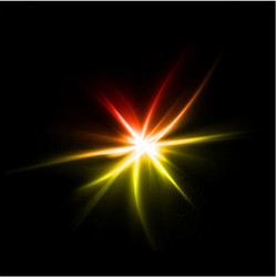 Abstract yellow and red rays lights Royalty Free Vector
