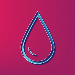 Drop of water sign gray 3d printed icon Royalty Free Vector