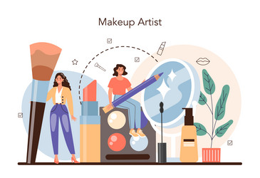 Movie make up artist concept professional artist Vector Image