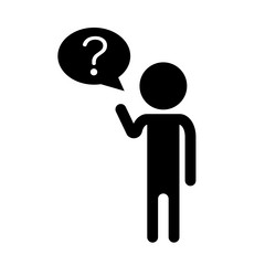 Troubled and questioning person Royalty Free Vector Image