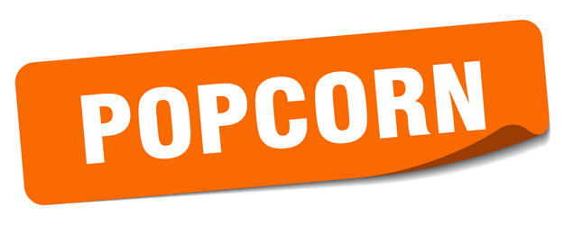Popcorn sticker label Royalty Free Vector Image