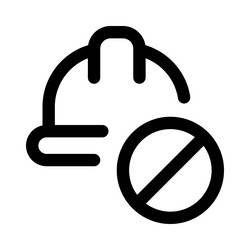 Safety helmet banned from construction site Vector Image