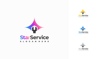 Service logo designs template wrench symbol Vector Image