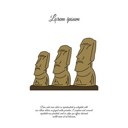 Moai statues icon on white background Royalty Free Vector