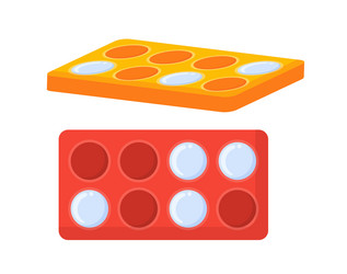 Ice plastic trays concept Royalty Free Vector Image