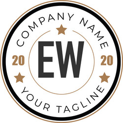 Initial letter ew colorful hexagonal logo Vector Image