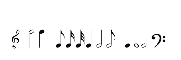 Musical sign treble clef calligraphy Royalty Free Vector