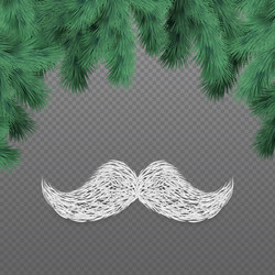 Realistic white gray mustache santa claus element Vector Image