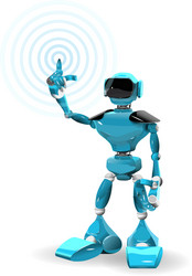 Blue robot 2 Royalty Free Vector Image - VectorStock