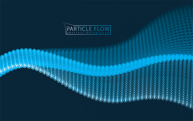 Array particles flowing dynamic sound wave 3d Vector Image