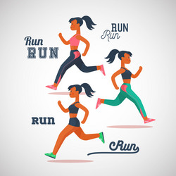 Cute girl running cartoon character Royalty Free Vector
