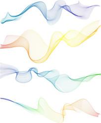 Smoke wave motion stream set of abstract waves Vector Image