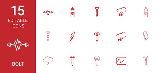 5 bolt icons Royalty Free Vector Image - VectorStock