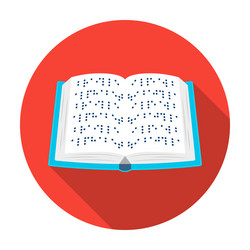 Book written in braille icon flat style Royalty Free Vector