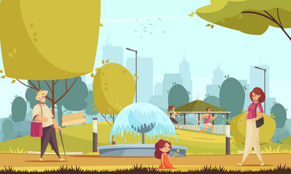 Cartoon of a modern empty city Royalty Free Vector Image