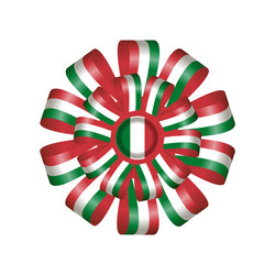 Cockade with italian flag color Royalty Free Vector Image