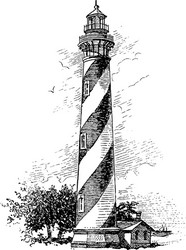 High detail vintage lighthouse engraving Vector Image