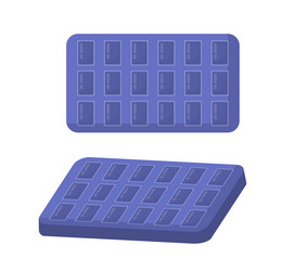Ice plastic trays concept Royalty Free Vector Image