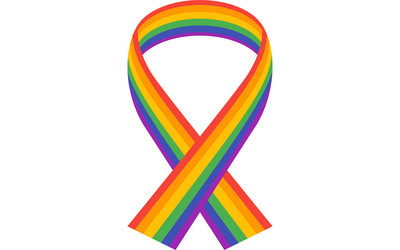 Lgbt ribbon rainbow colored human rights ribbon Vector Image