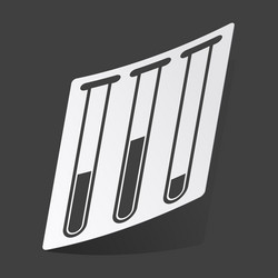 Test-tubes sign sticker orange Royalty Free Vector Image