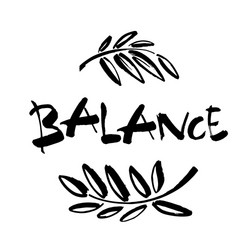 Balance hand written word Royalty Free Vector Image