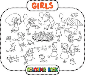 Girls playing Royalty Free Vector Image - VectorStock