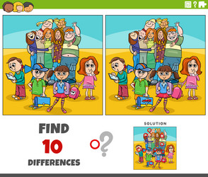 Differences activity with cartoon pupils children Vector Image