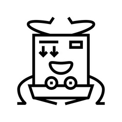 Do not turn cardboard box character glyph icon Vector Image