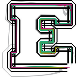 Freehand typography letter e Royalty Free Vector Image