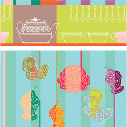 High tea background Royalty Free Vector Image - VectorStock