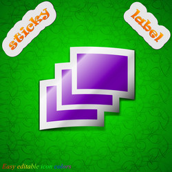 Layers icon sign symbol chic colored sticky label Vector Image