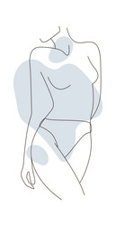 Lined female front body part Royalty Free Vector Image