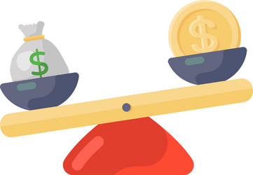 Money comparison Royalty Free Vector Image - VectorStock