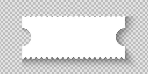 Empty white ticket mockup paper entry Royalty Free Vector